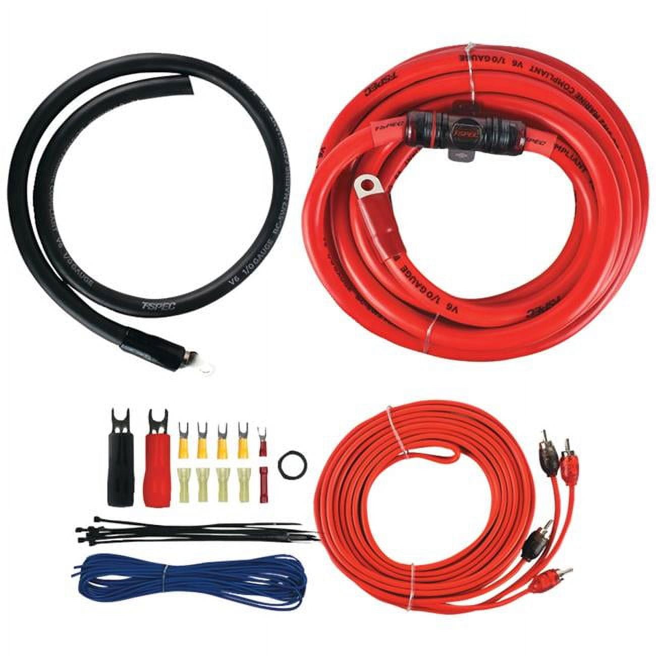 T-Spec V6-RAK1-0 V6 Series 1/0 AWG Amp Kit w/RCA - 2400 Watt - Walmart ...