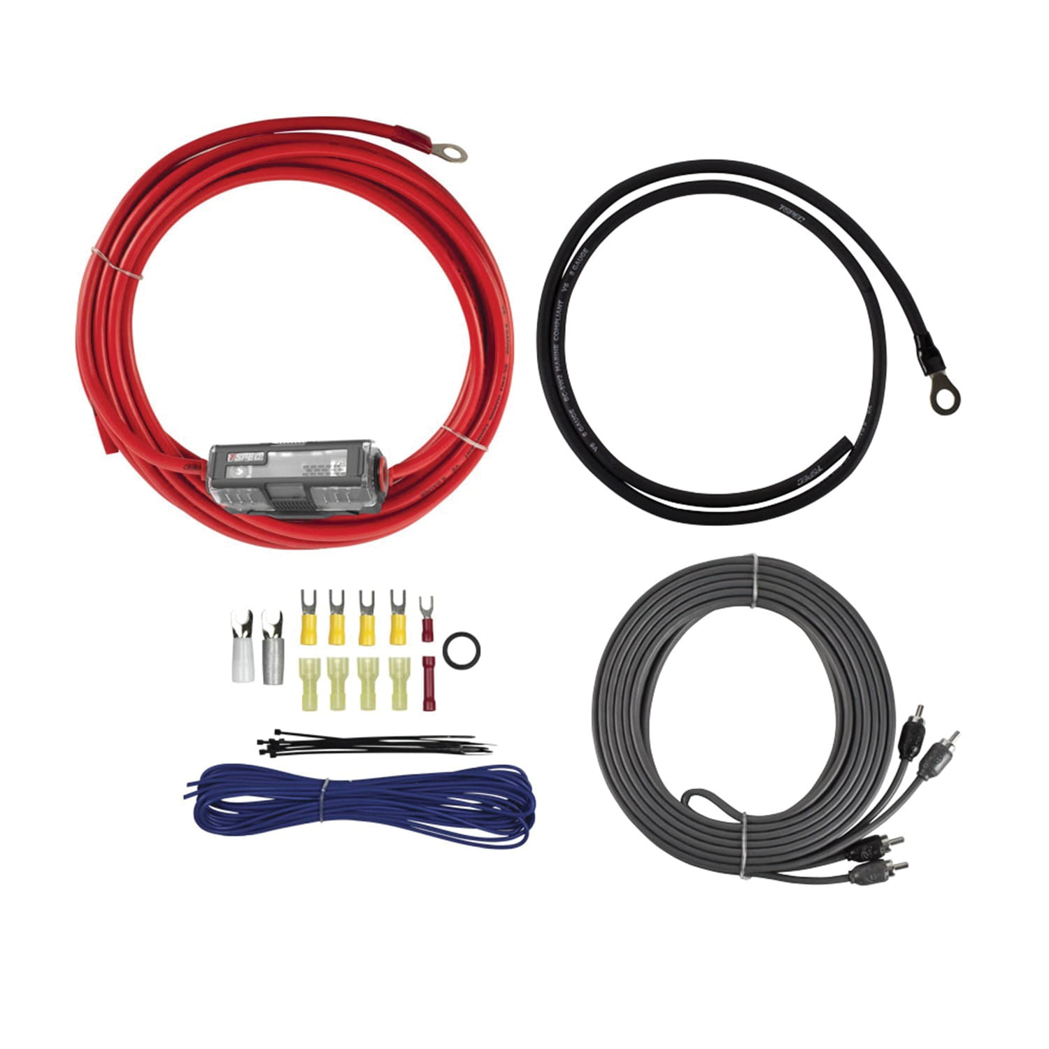 T-Spec V8-AK8 V8 SERIES Mini-ANL Amp Installation Kit with RCA Cables ...