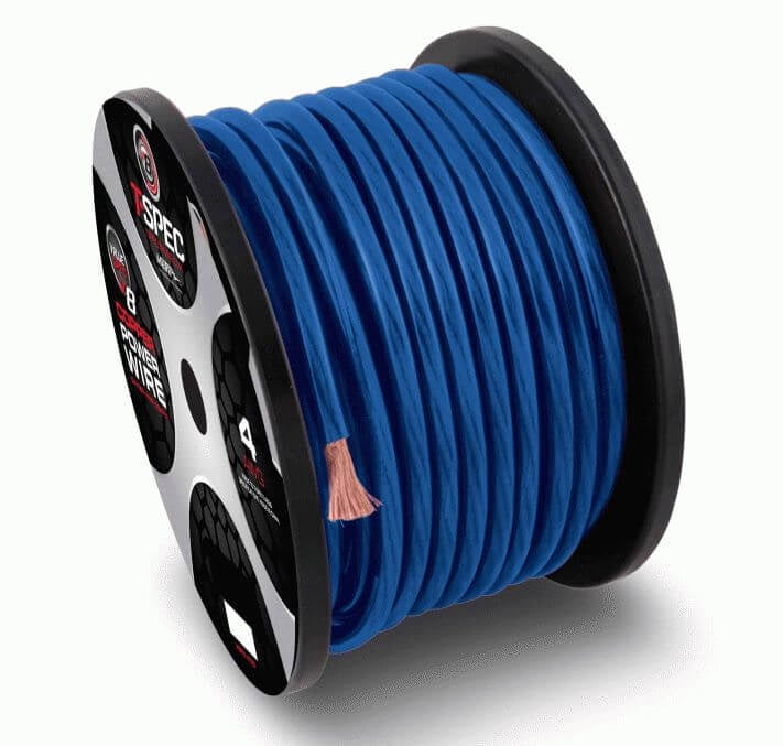 T-Spec V8GT10B-50 V8GT Series 1-0 AWG 50' OFC Power Wire - Blue ...