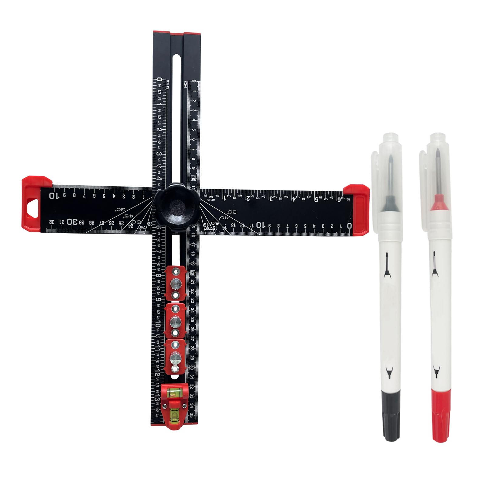 T Square Rule,4-in-1 Drilling Positioning Ruler with Pen,35cm/13.78in ...