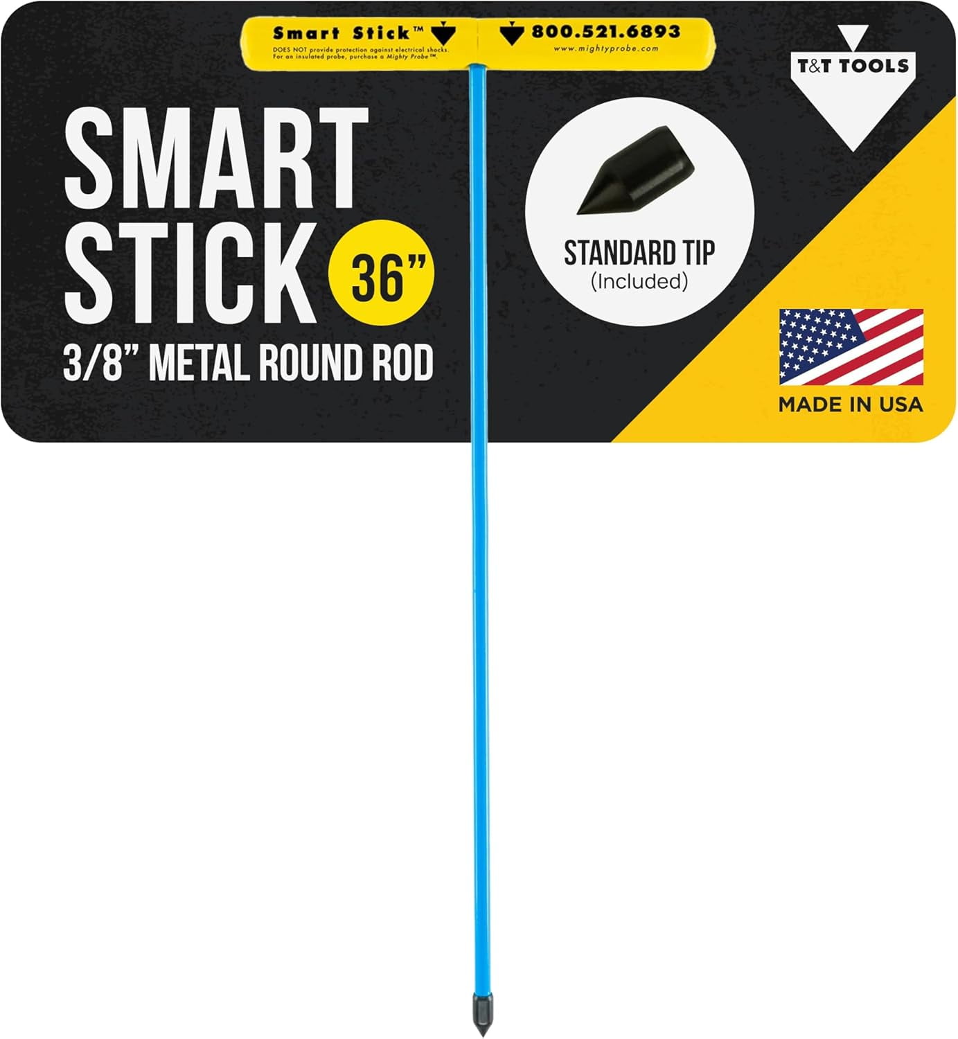 T&T Tools Smart Stick Metal Soil Probe - 36-Inch Long Metal Rod with 3/ ...