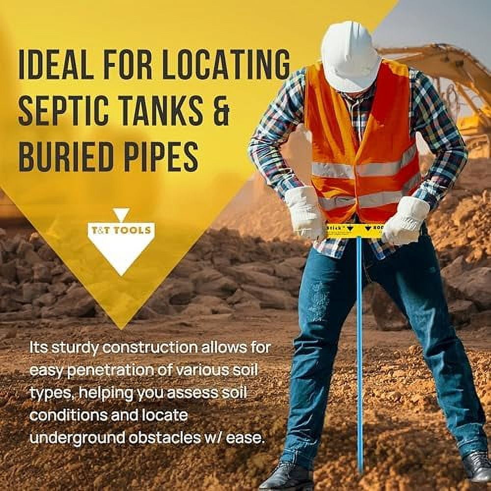 T&T Tools Smart Stick Metal Soil Probe - 42-Inch Long Metal Rod with 3/ ...