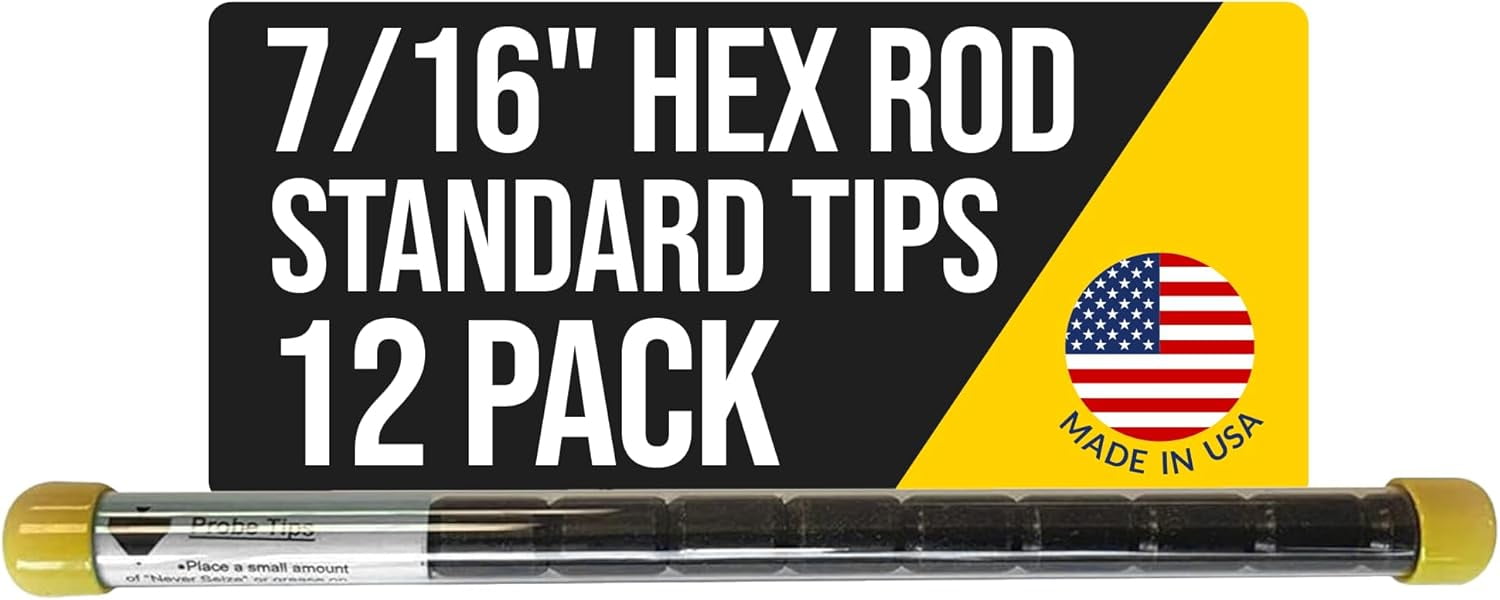T&T Tools Standard Tips for 7/16 Soil Probe Rods - Replacement Tips for ...