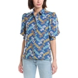 T Tahari womens Button Down Blouse, s, Blue - Walmart.com