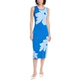 T Tahari womens Two-Tone Graphic Floral Sweaterdress, xs, Blue ...