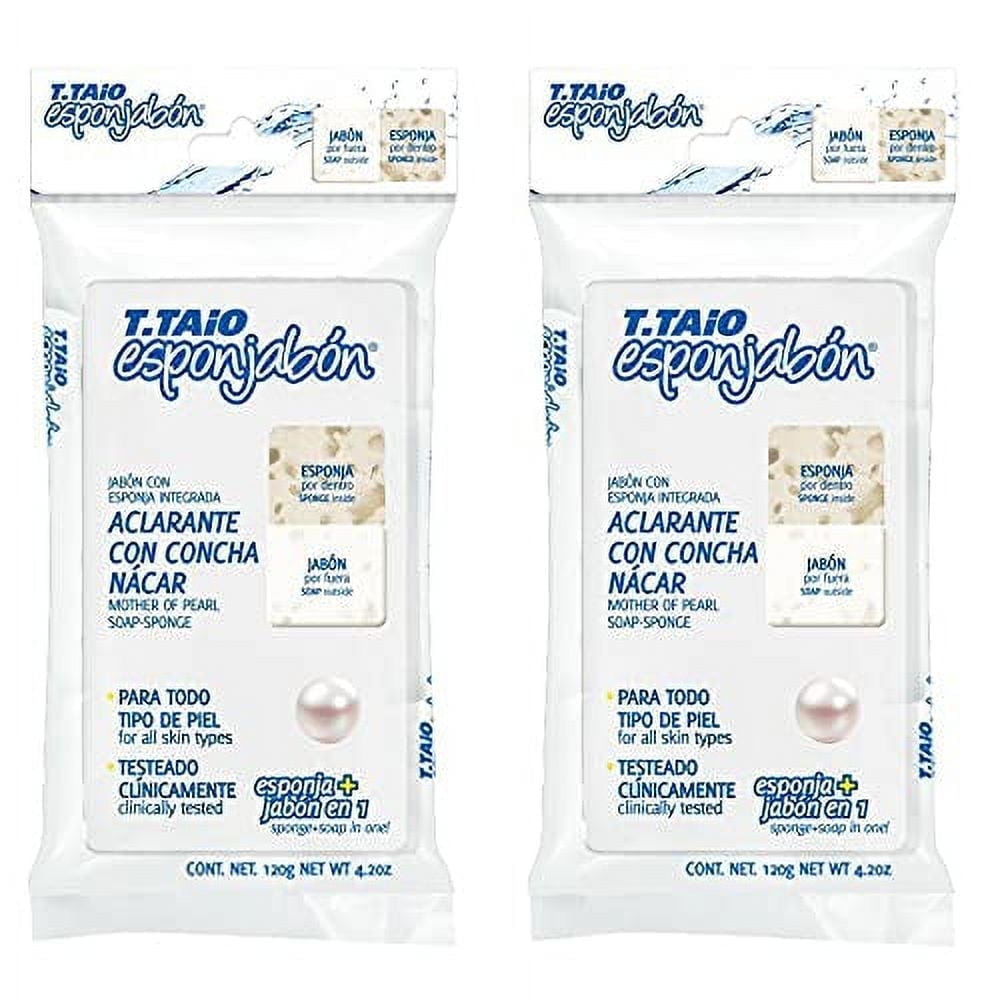 T.Taio Esponjabon Spanish Jabon Sponge Soap Concha Nacar, 2 Pack ...