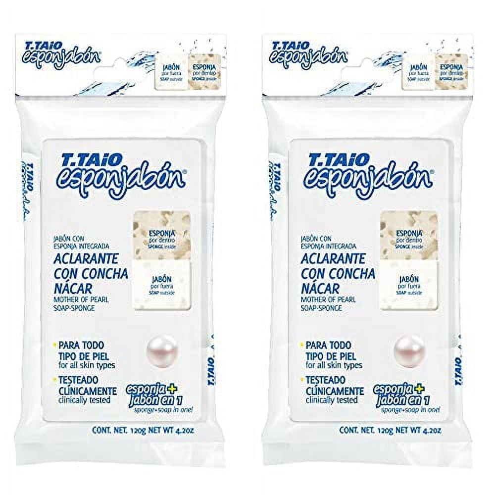 T.Taio Esponjabon Spanish Jabon Sponge Soap Concha Nacar, 2 Pack ...