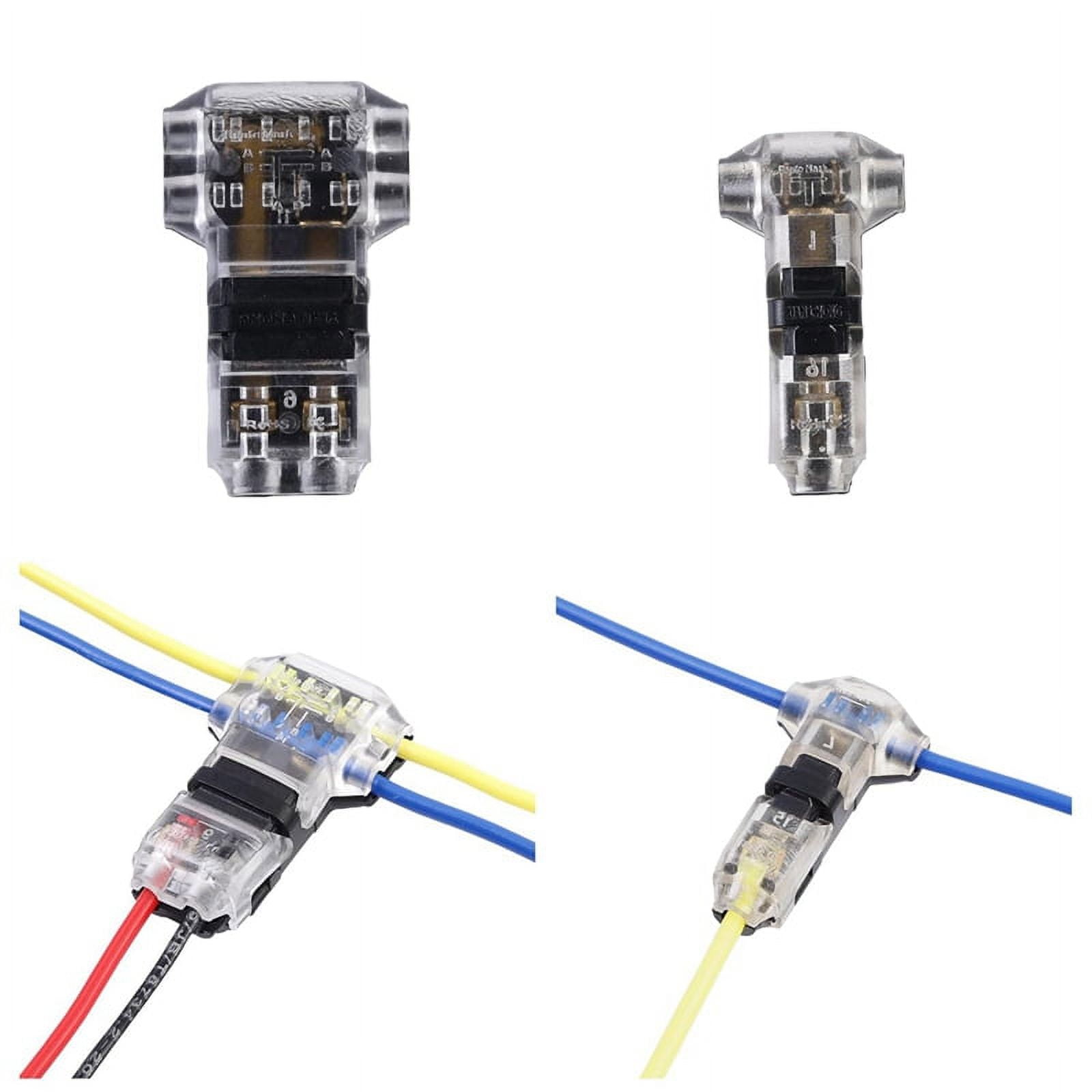 T Tap Wire Connectors for 14-18 AWG Wires, No Wire Stripping 3 Way Wire ...