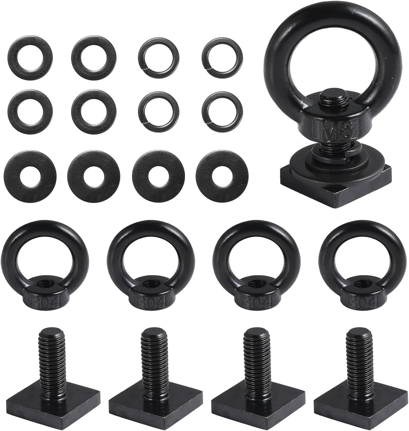 T Track Mount Tie Down Anchor for Roof Rack, M8 Heavy Duty Ring Shaped ...