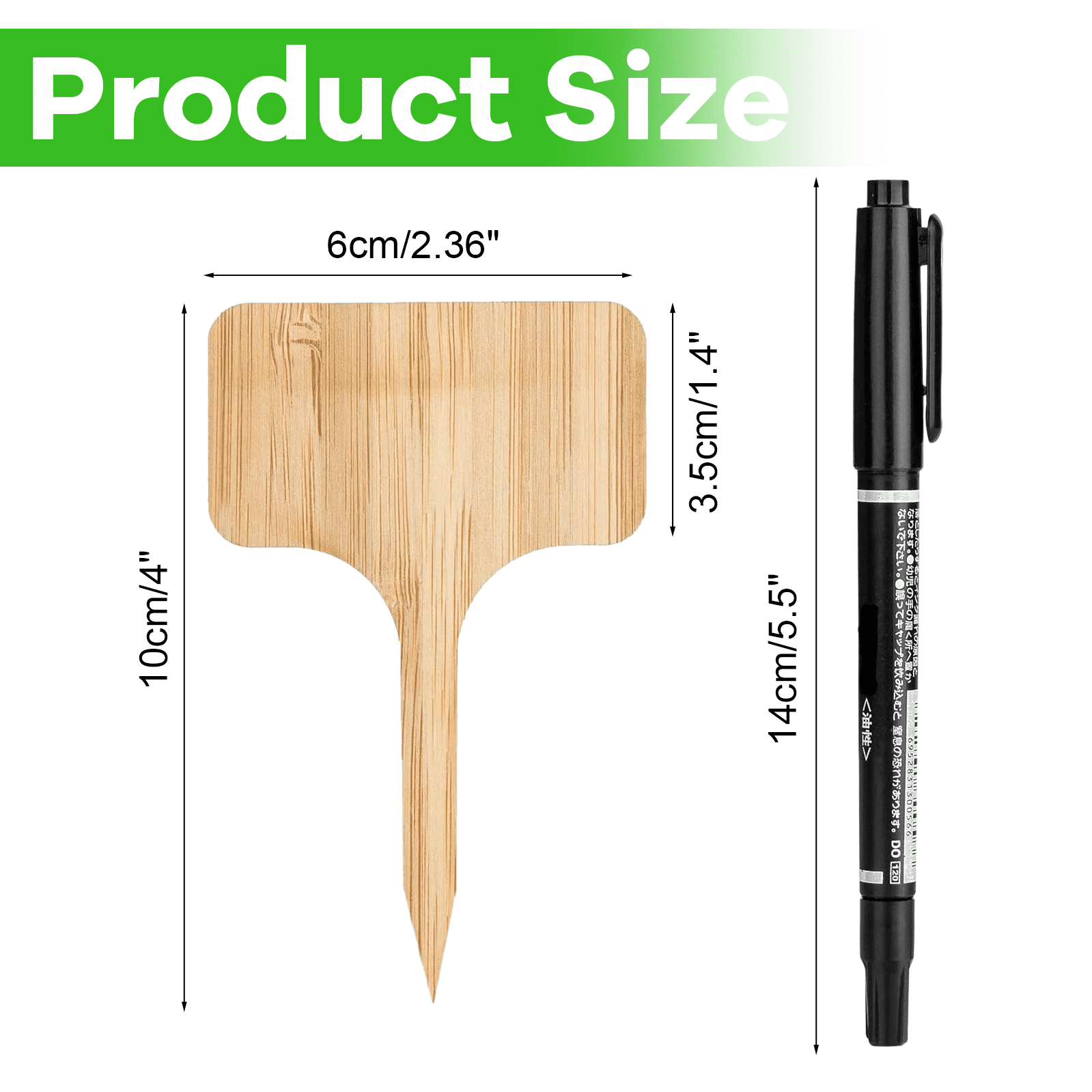 T-Type Bamboo Plant Markers, Eco-Friendly Material Perfect For Your ...