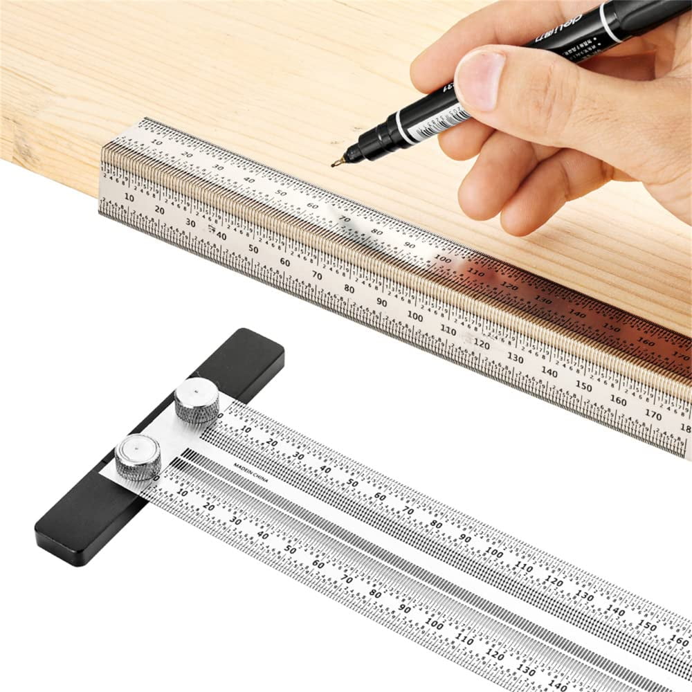 T Type Square Ruler WoodworkersEd-geRule High-Precision Aluminum Alloy ...