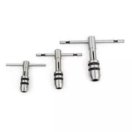 T-Type Tap Wrench Set Of 3 With T-Handle & Solid Collet Jaws For ...