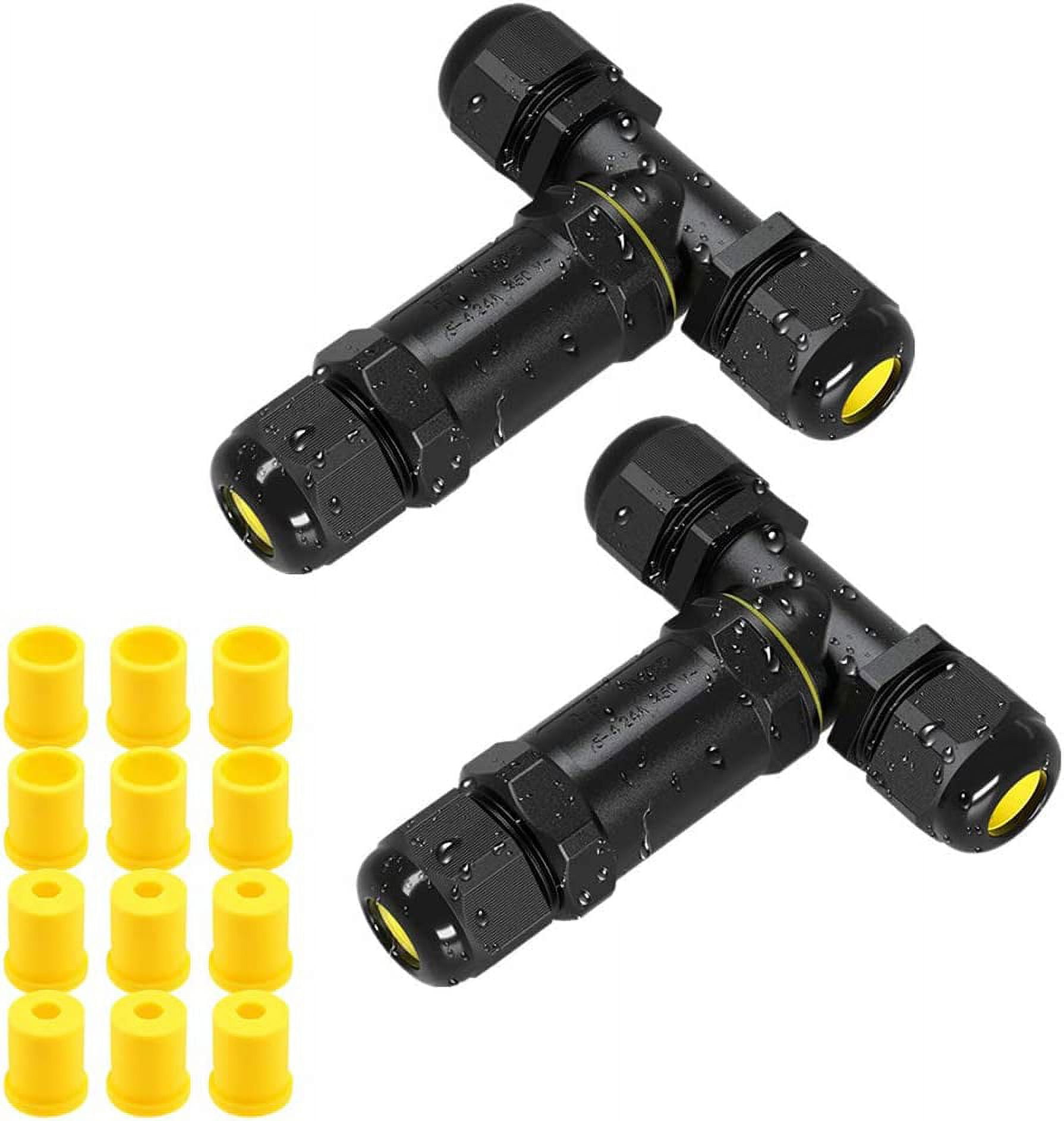 T Type Waterproof Junction Box Outdoor Cable Connector, IP68 Waterproof ...