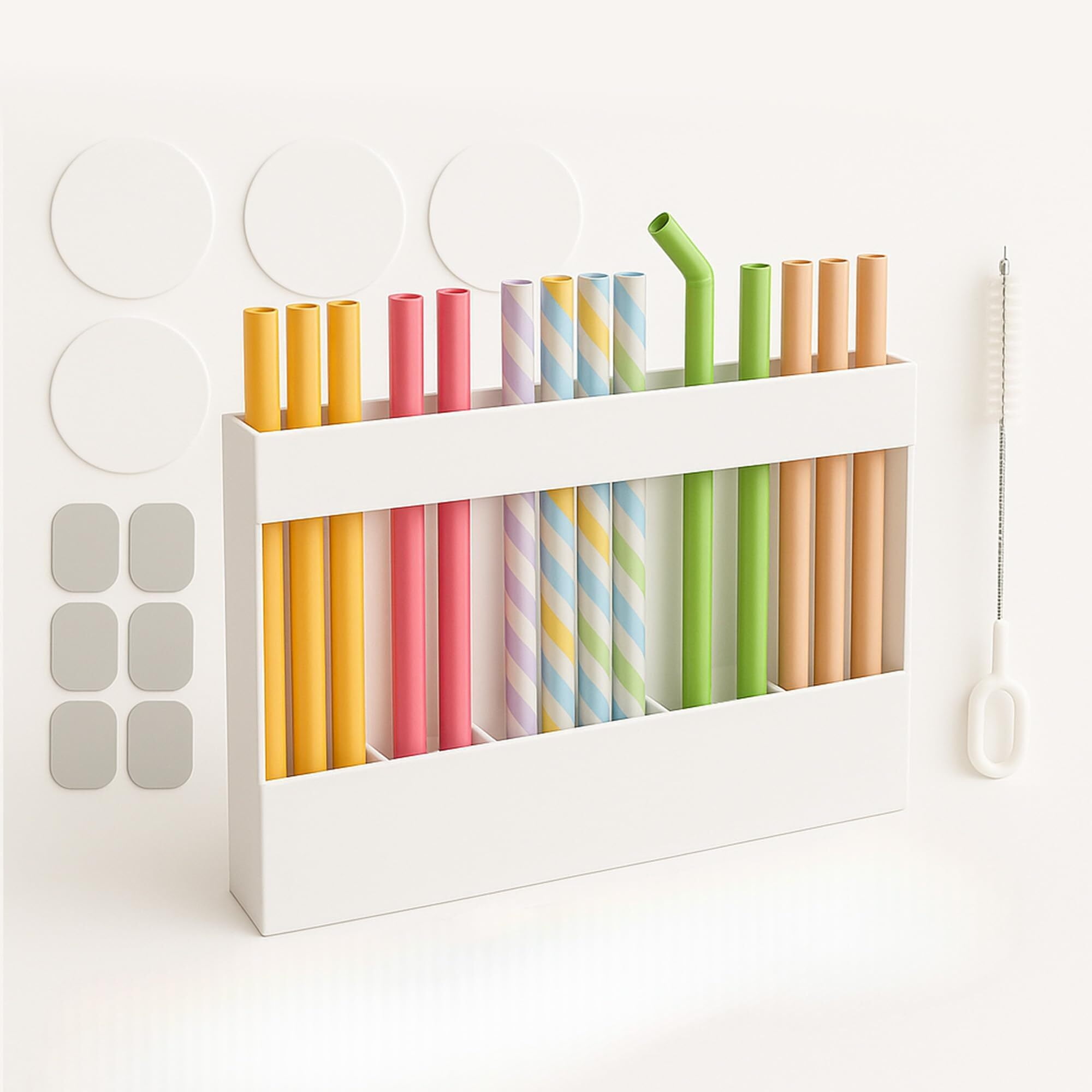 T. Upgraded Straw Holder for Cabinet with Raised Base, Clear Acrylic ...