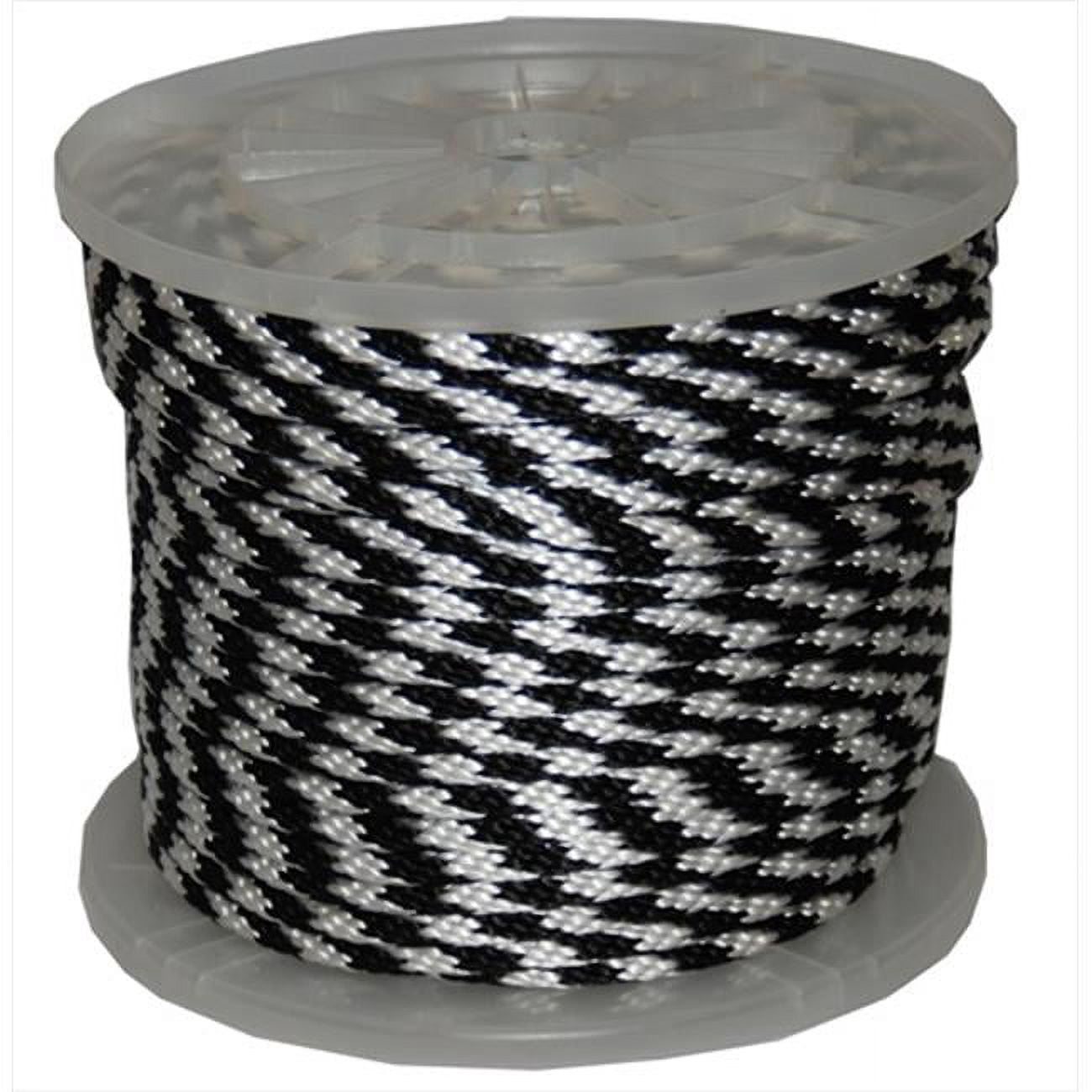 T.W . Evans Cordage 5/8" X 200' BLACK & WHITE SOLID BRAID PROPYLENE MFP ...