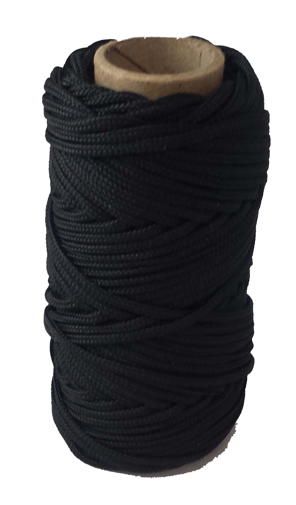 T.W Evans Cordage Co. 12-636-00-100#36 100' Black and Tarred Nylon ...