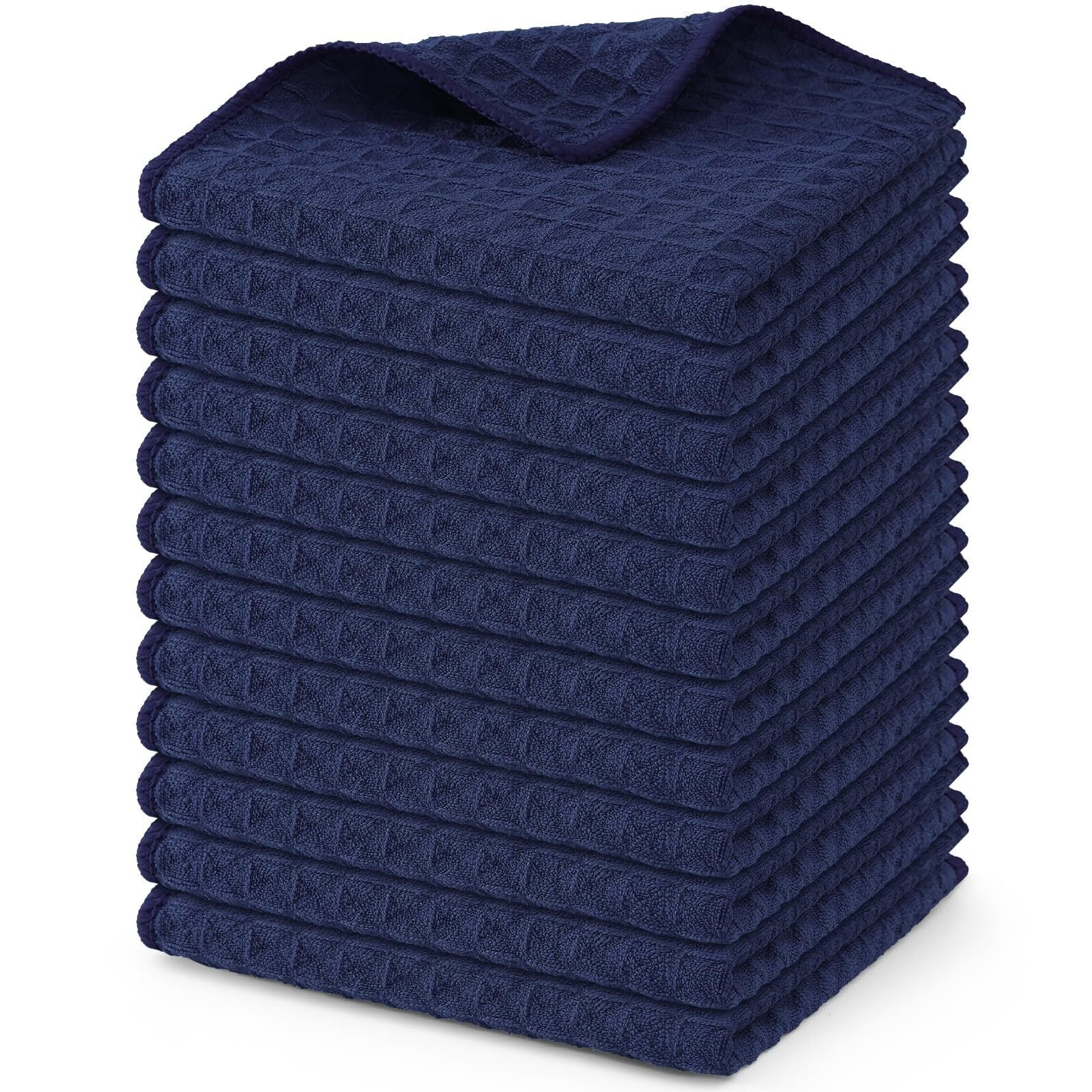 T Waffle Weave Kitchen Dish Cloths, 12 x 12 Inch Ultra Absorbent and ...