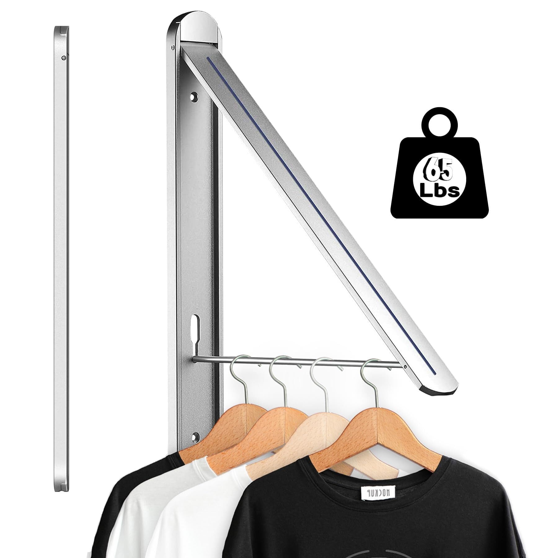 T. Wall Mounted Drying Rack - Space Saving Foldable Clothes Rack, Heavy ...