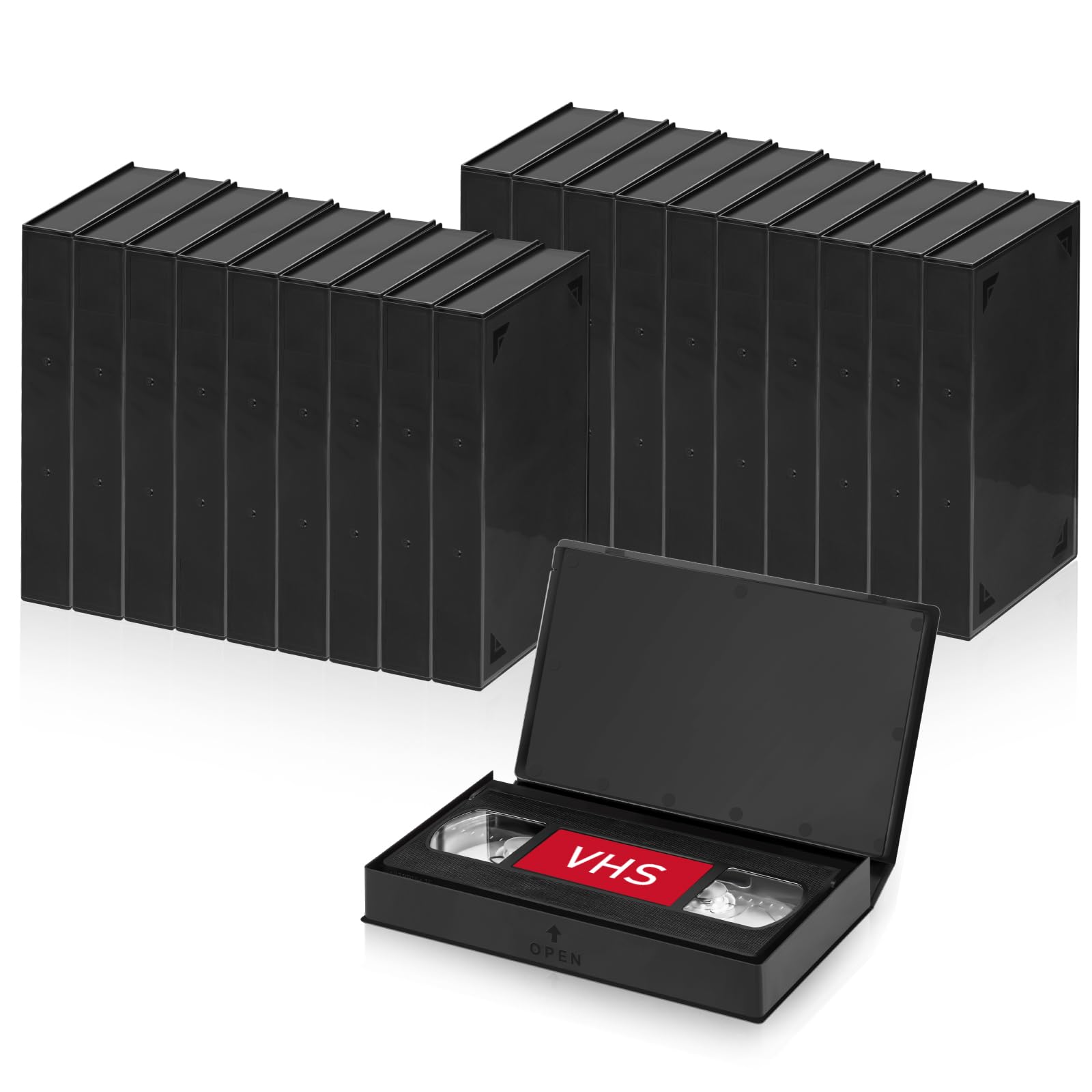 T WaveTree Standard Black VHS Cases, VHS Album Case with Outer Clear ...