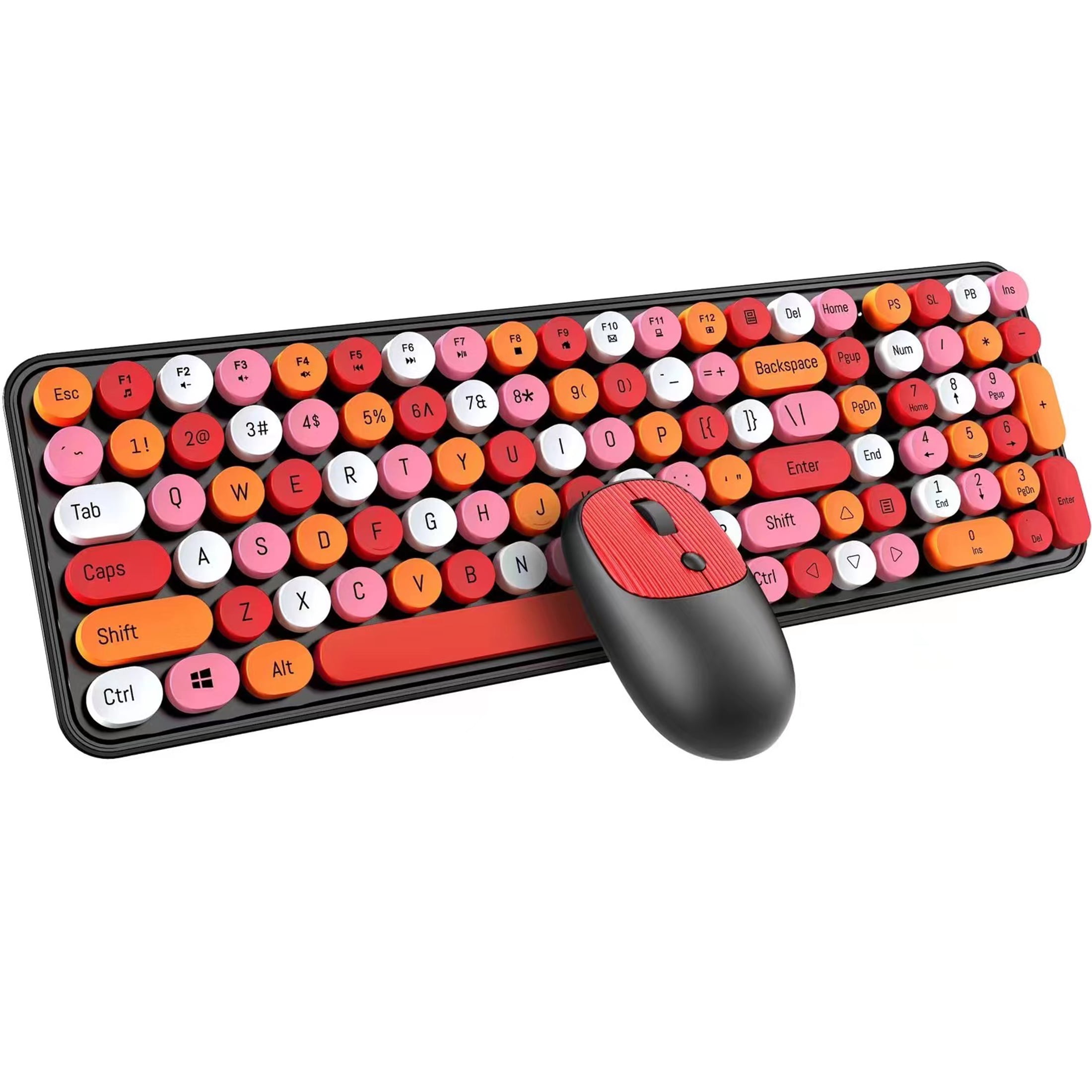 Retro Wireless Keyboard and Mouse Combo, Typewrite Keyboard Mouse Set ...