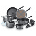 T-fal Aluminum Non-stick Cookware Set, 12 Piece, Pots and Pans, Black ...