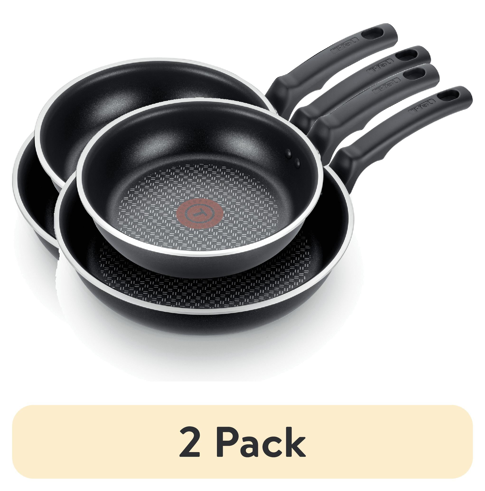 (2 pack) T-fal Cook & Strain Nonstick 2 Piece Fry Pan Cookware Set, 9.5 ...