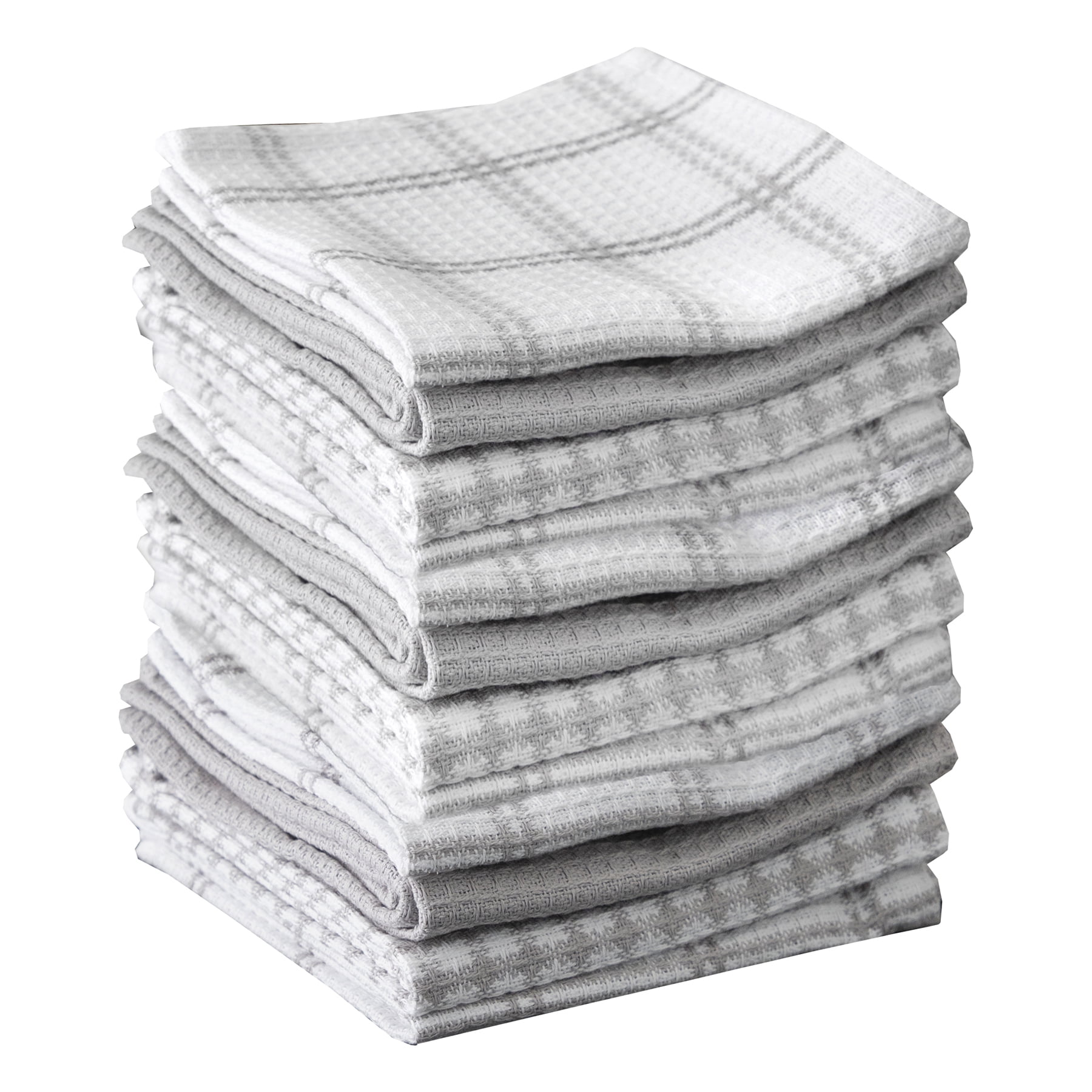 T-fal Coordinating Flat Waffle Weave Dish Cloth, Twelve Pack, Gray ...