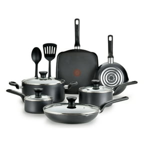 T-fal Ultimate 17 Piece Titanium Nonstick Cookware Set with Heat ...