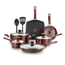 T-fal Ultimate 17 Piece Titanium Nonstick Cookware Set with Heat ...