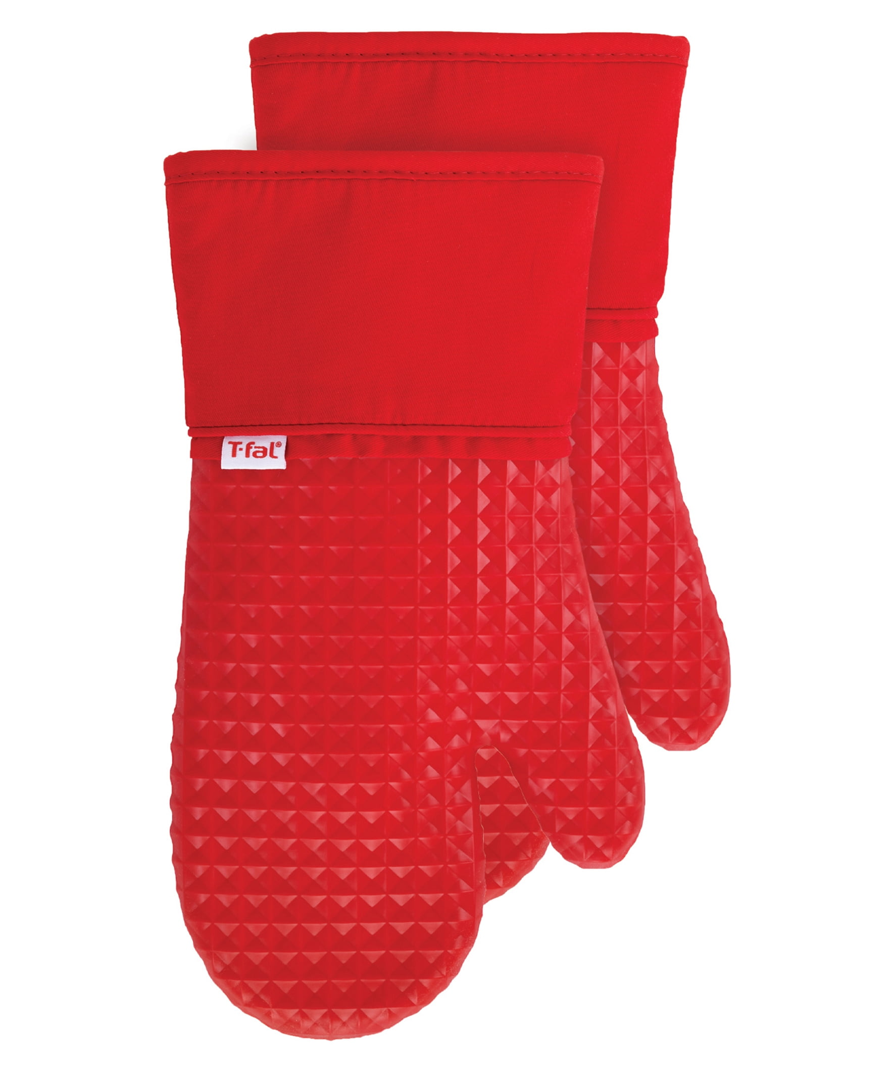 T-fal Flexible Waffle Silicone Oven Mitts, Set of Two, Red - Walmart.com