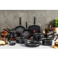 T-fal Ultimate Hard Anodized Nonstick 17 Piece Cookware Set, Black ...