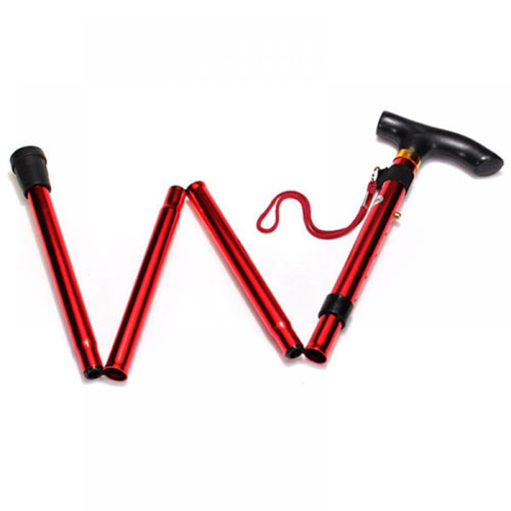 T-handle Portable Easy Folding Walking Stick Adjustable Aluminum Alloy ...