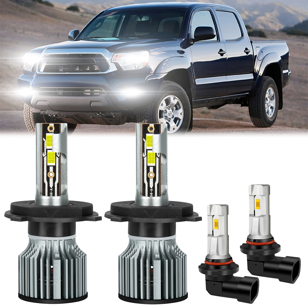 For T-oyota Tacoma Led Headlight Bulbs (2005-2011) 9003/H4 High Low ...