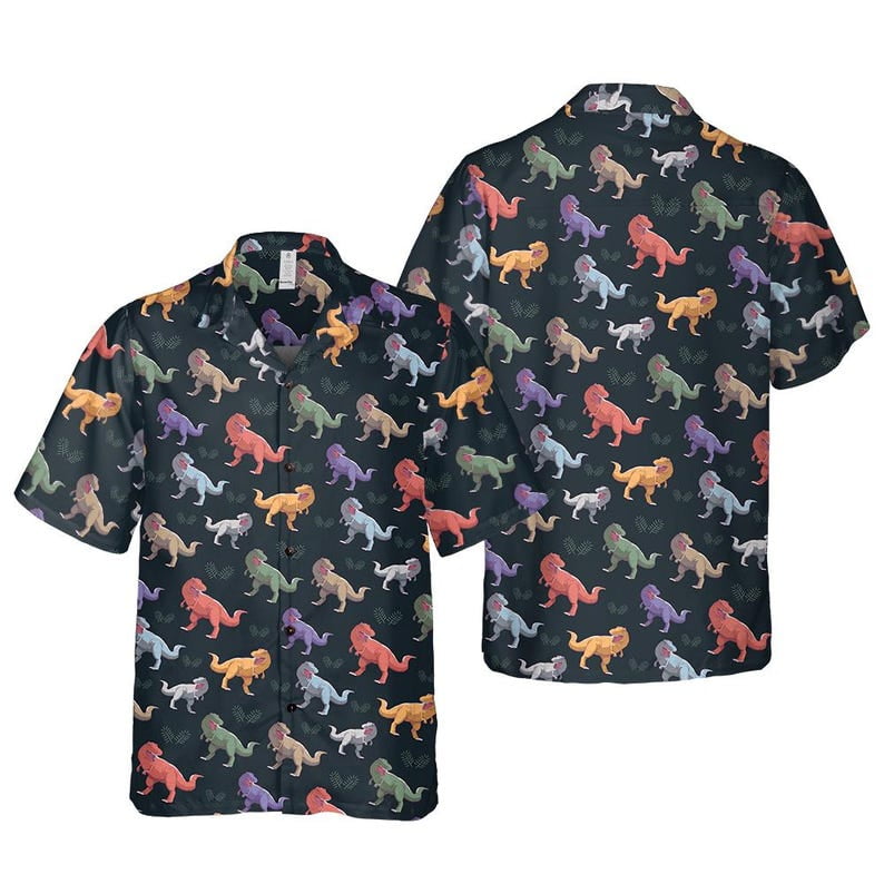 T-rex Dinosaur Hawaiian Shirt, Dinosaur World Button Up, Tyrannosaurus ...
