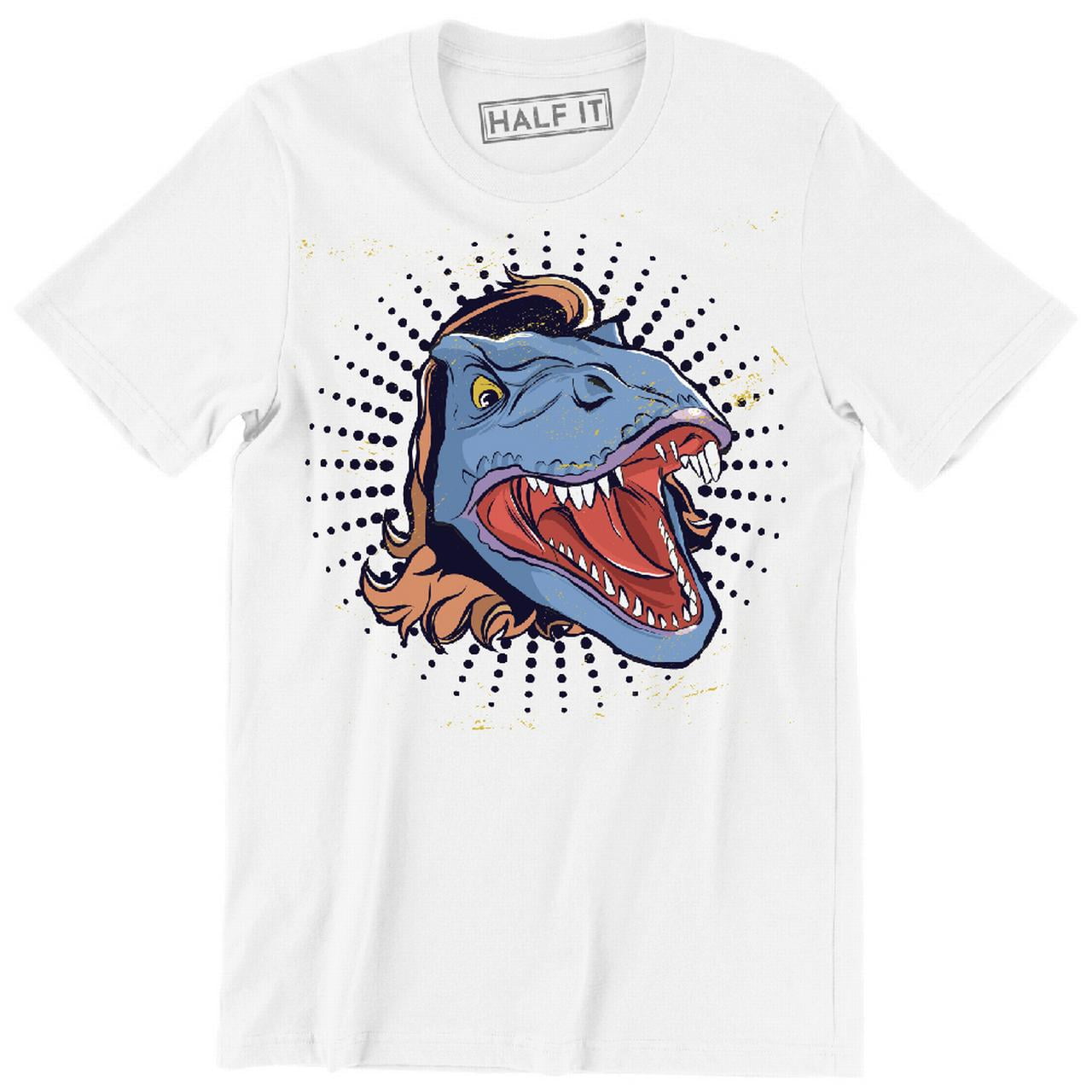 T-rex Dinosaur With Mulleted Hairstyle Funny Animal Men's T-Shirt ...