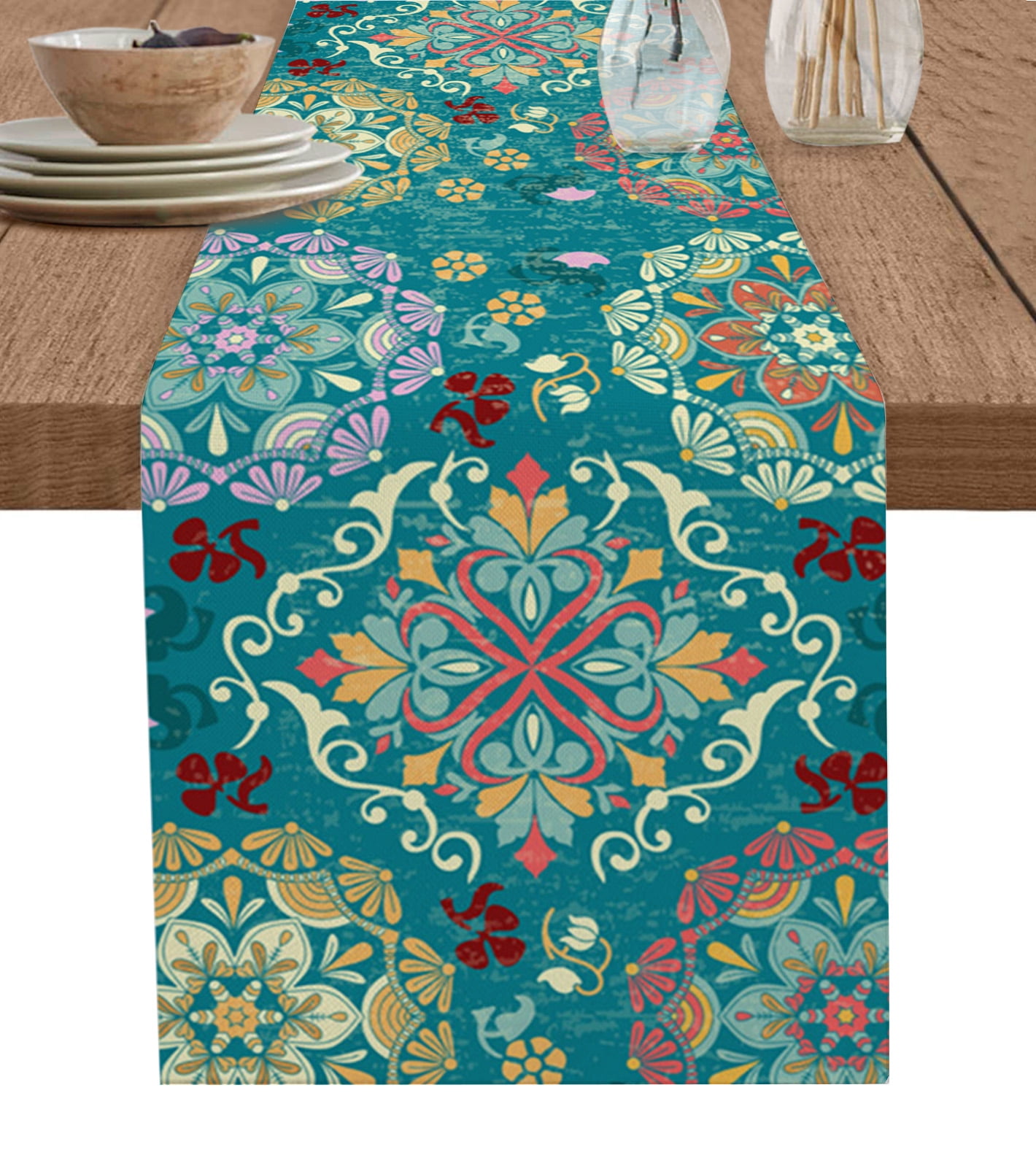 Türkiye Persian Pattern Vintage Pattern Geometry Table Runner ration ...