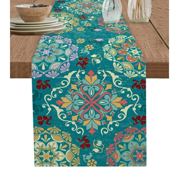 Türkiye Persian Pattern Vintage Pattern Geometry Table Runner ration ...