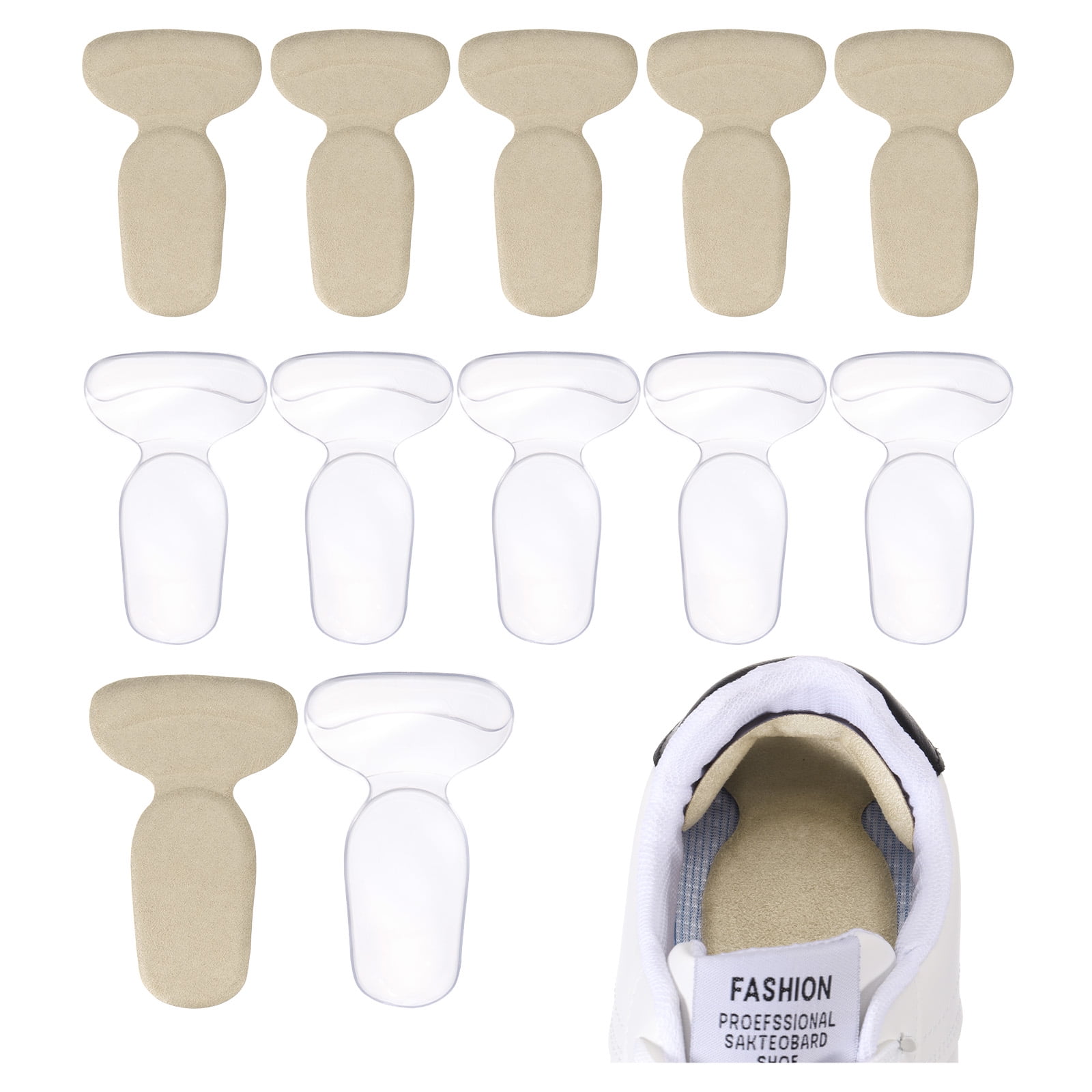 6 Pairs T-shape Heel Pads Heel Grips Liner Cushion Pads Inserts High ...