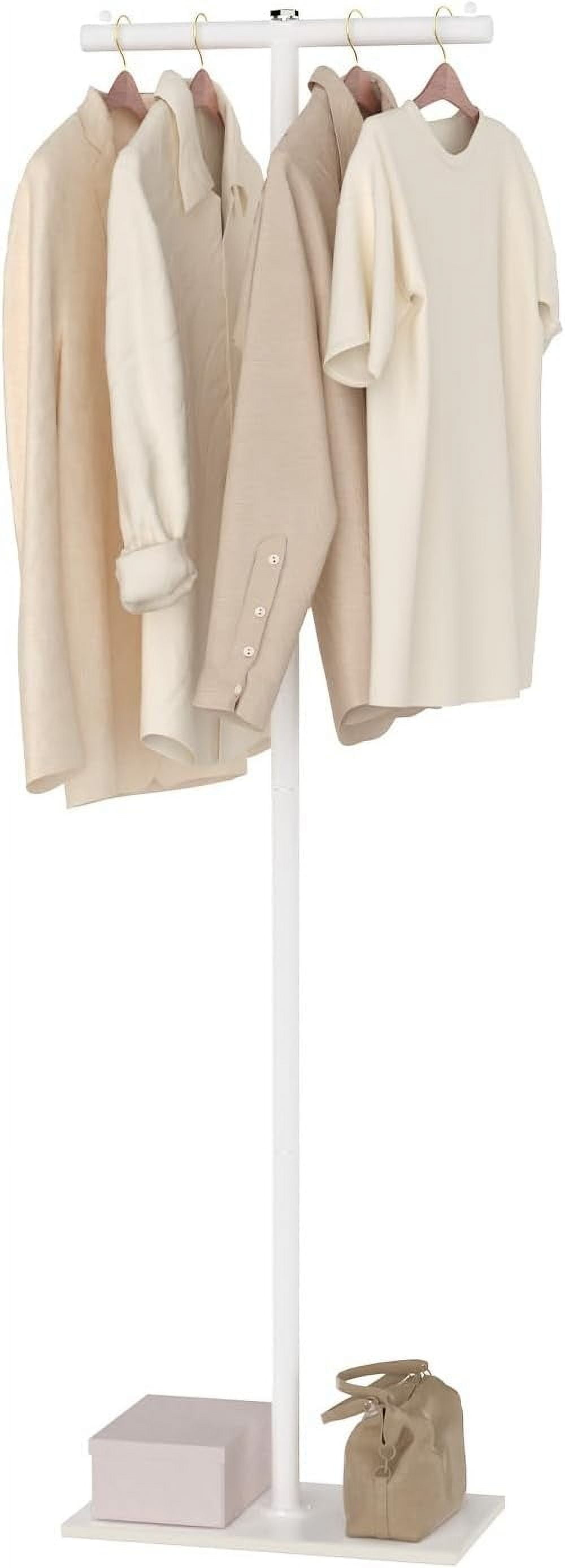 T-shaped Coat Hanger Stand, Modern Garment Rack with Rock Slab Base ...