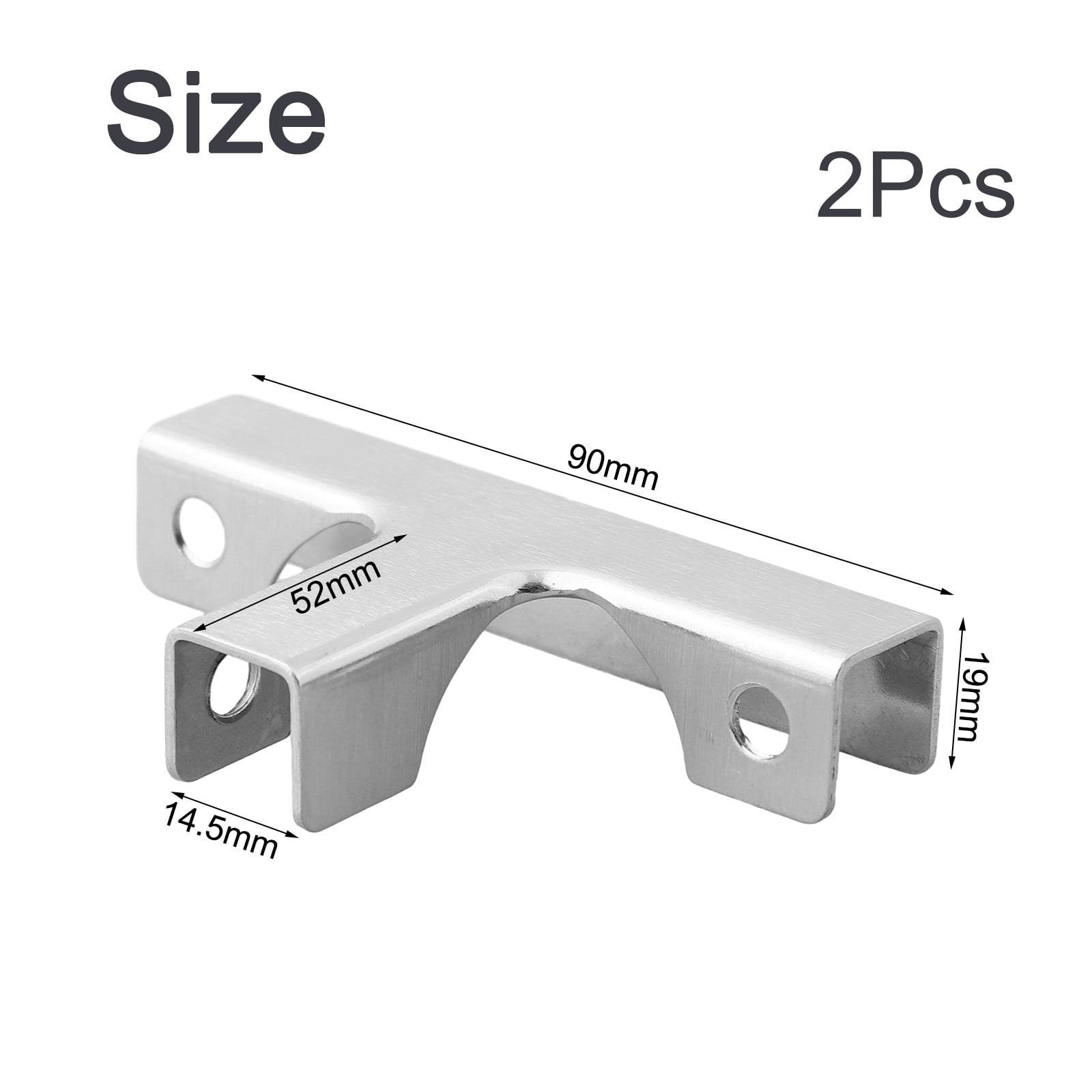 T-shaped Glass Fixing Clip 2pcs Stainless Steel T-Shaped Glass Clamp ...