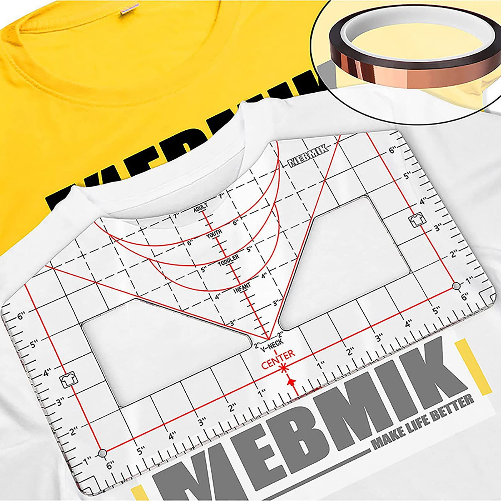 T-shirt Ruler Guide for Vinyl Alignment, Universal Sizing Tool with ...