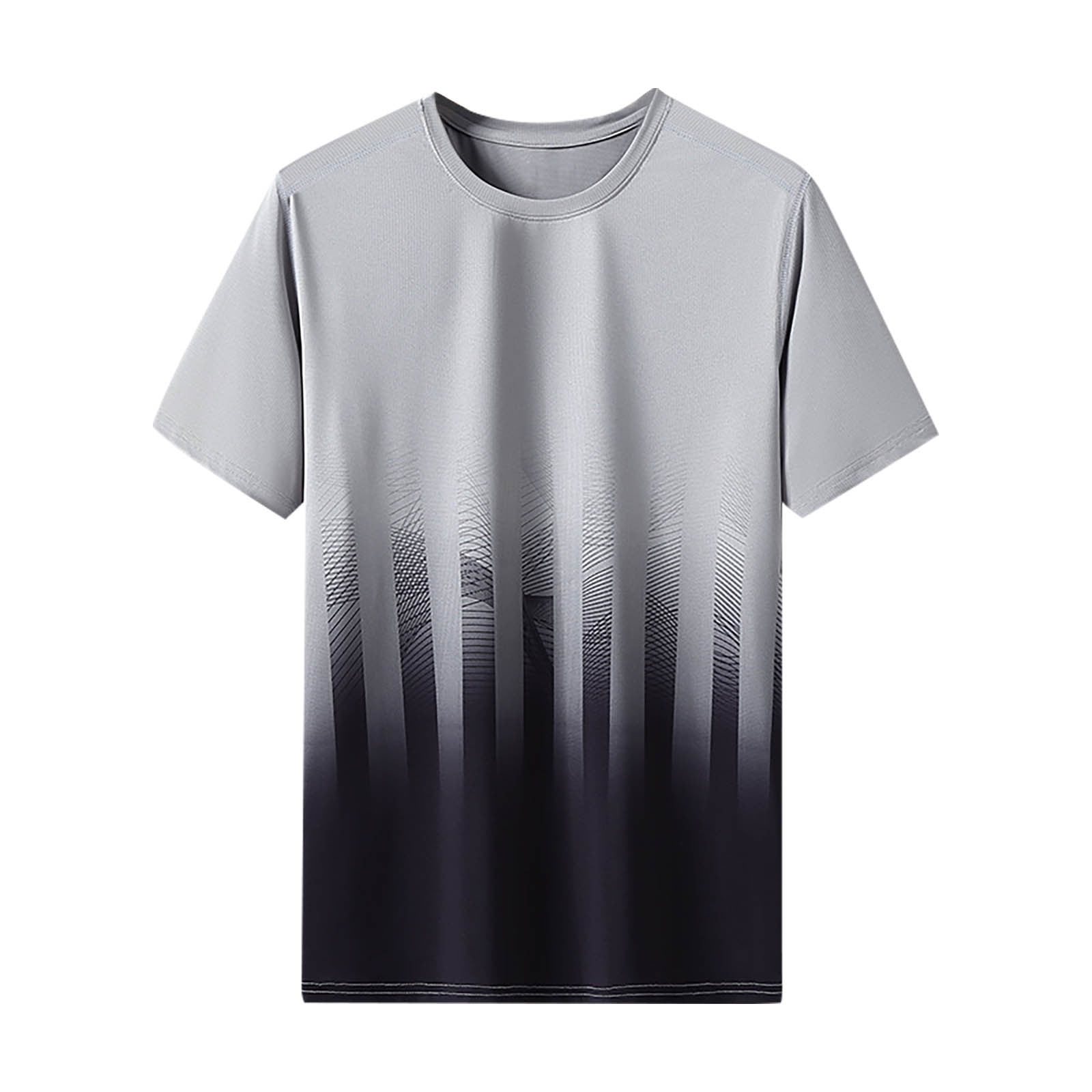 T-shirt for Men Plus Size Ice Silk Gradient Loose T-shirt Gray 8XL - Walmart.com