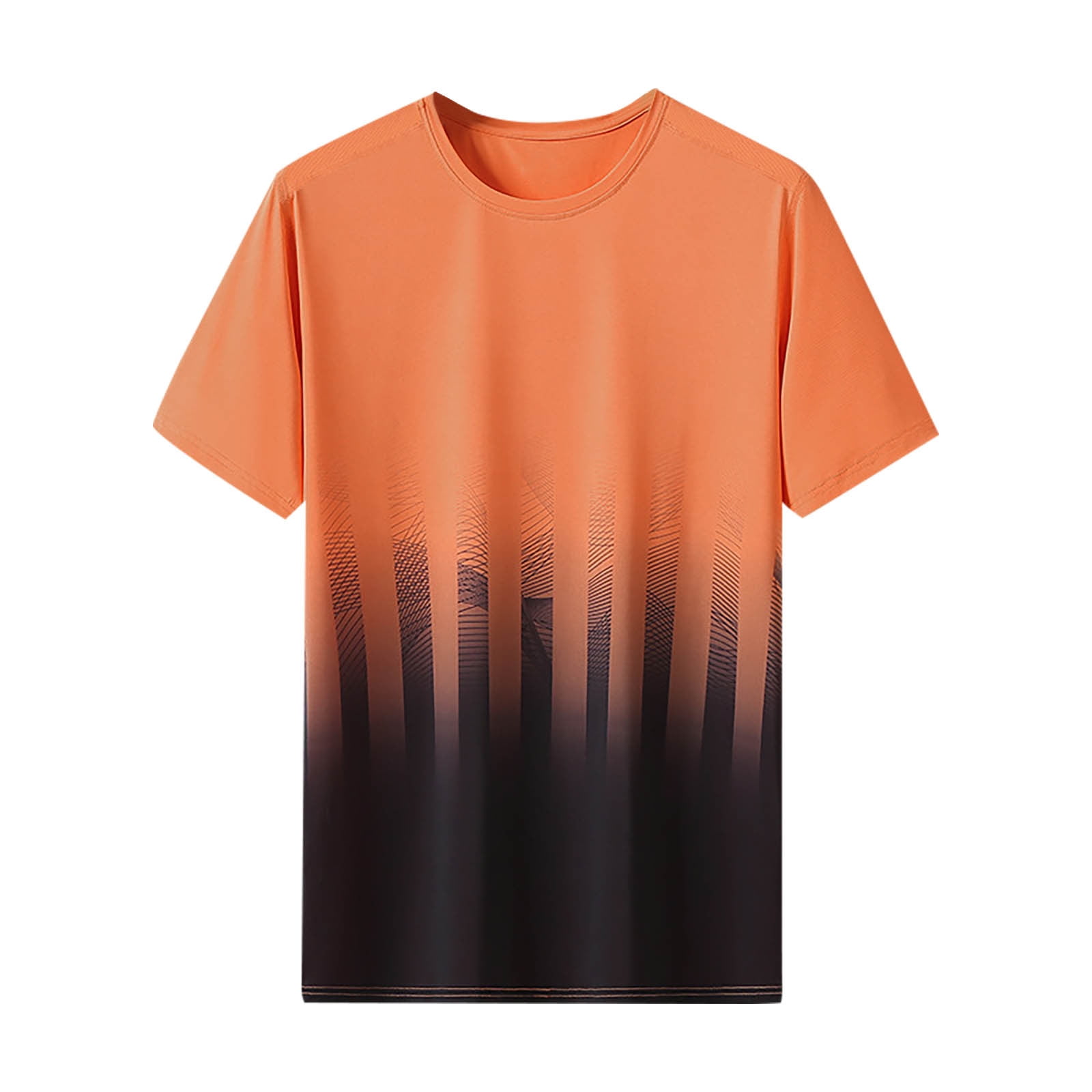 T-shirt for Men Plus Size Ice Silk Gradient Loose T-shirt Orange 8XL - Walmart.com