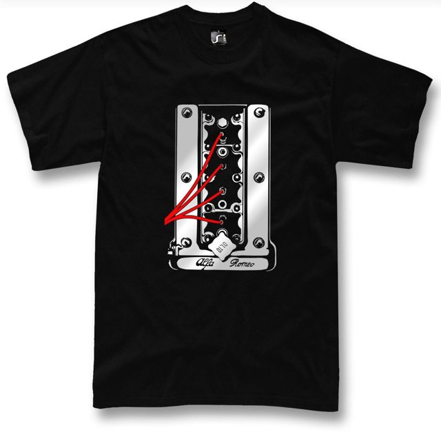 T-shirt for classic alfa romeo fans giulia busso nord engine gtv gta ...