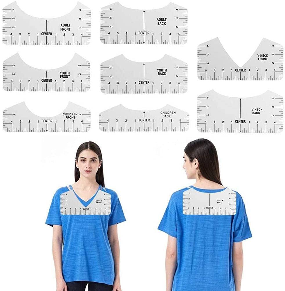 T shirt ruler Guide, 8 pack T-Shirt Alignment Guide Ruler for Designing ...