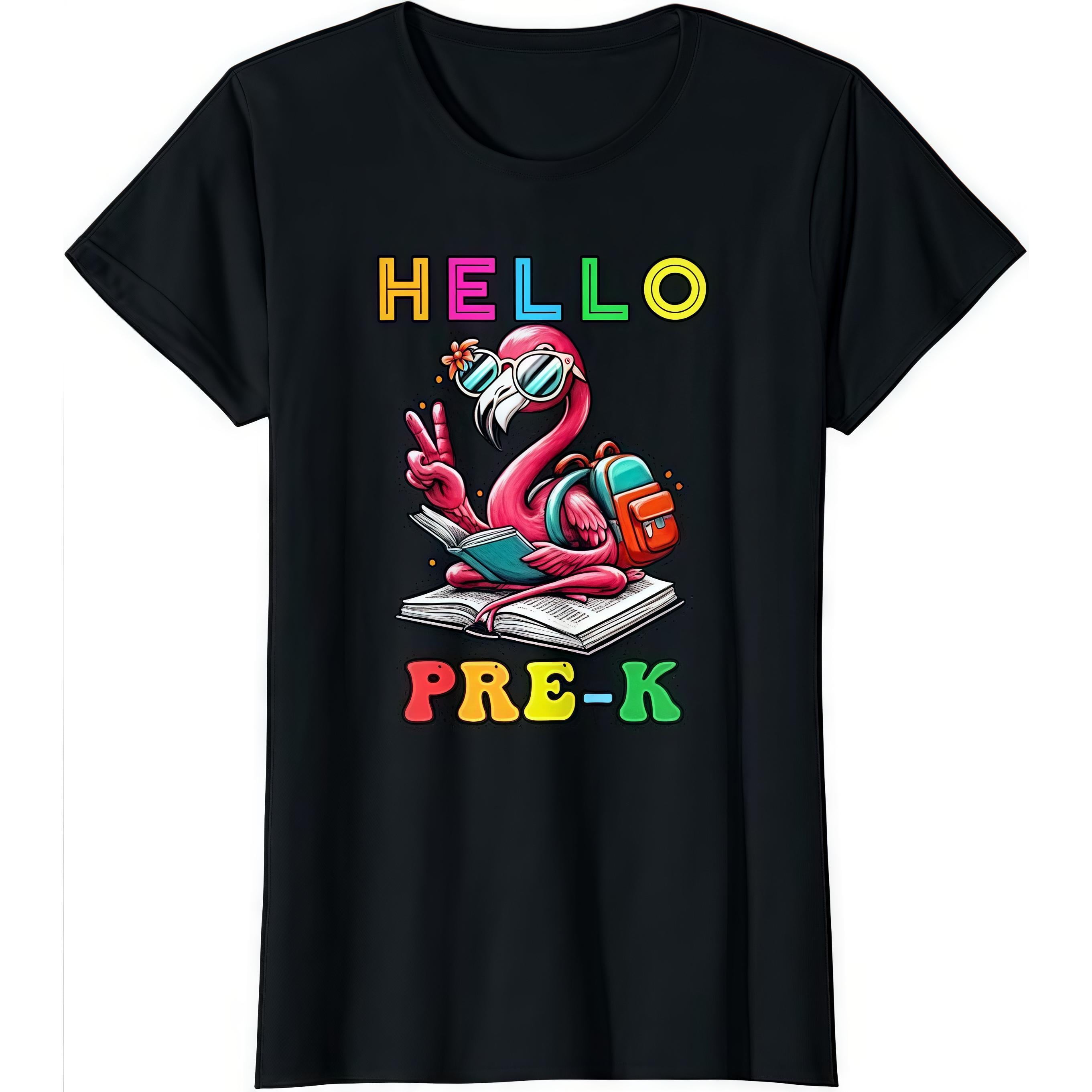 T - shirt with “Flamingo Hello Pre - K” cute - preschool graphic, a ...