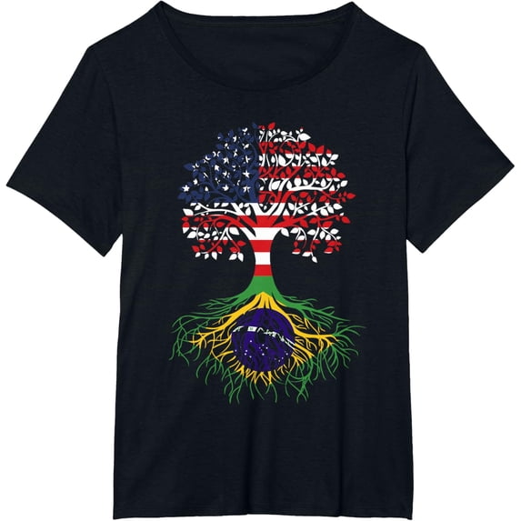 T-shirt with a design of the tree flag grown in the United States ...