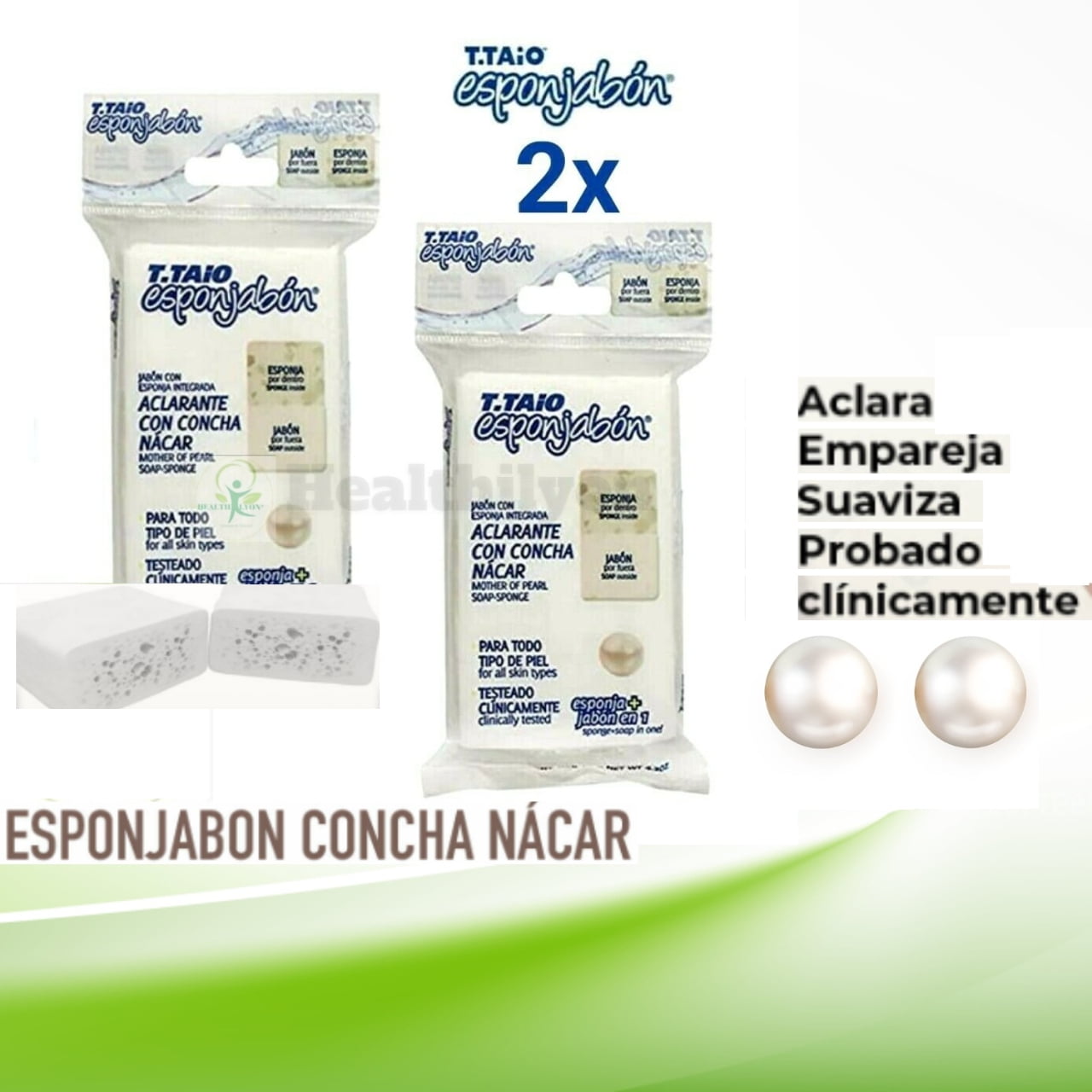T.taio ESPONJABON Concha Nacar Mother of Pearl Soap Sponge, Ideal For ...