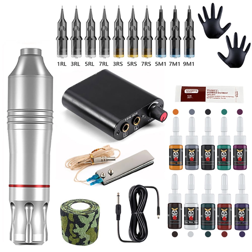 Tättoo Machine Kit - Professional Rotary Tättoo Pen Set with Power ...
