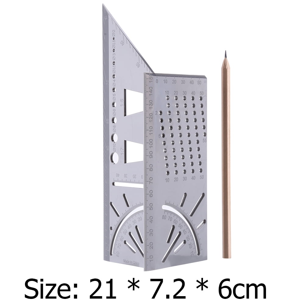 T-type 3D 45+90 Degree Mitre Angle Woodworking Scribe Mark Line Ruler ...